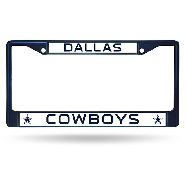 NFL Dallas Cowboys Blue Chrome License Plate Frame Thin Blue Letters ...